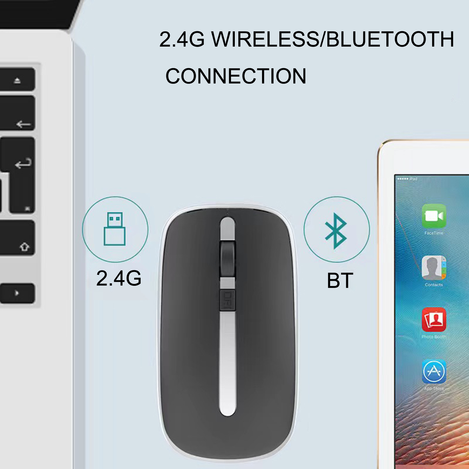 HM-829 Wireless Bluetooth Mouse Pixart 3205 Sensor 4D Optical Computer ...